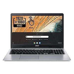 Acer 2022 Chromebook 315 15.6" Full HD 1080p IPS Touchscreen Laptop PC, Intel Celeron N4020 Dual-Core Processor, 4GB DDR4 RAM, 64GB eMMC, Webcam, WiFi, 12 Hrs Battery Life, Chrome OS, Silver