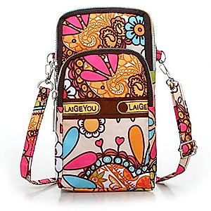FONTSIME Phone Purse Small Crossbody Bag Mini Lightweight Leather Cell Phone Pouch Shoulder Bag with Strap for Women