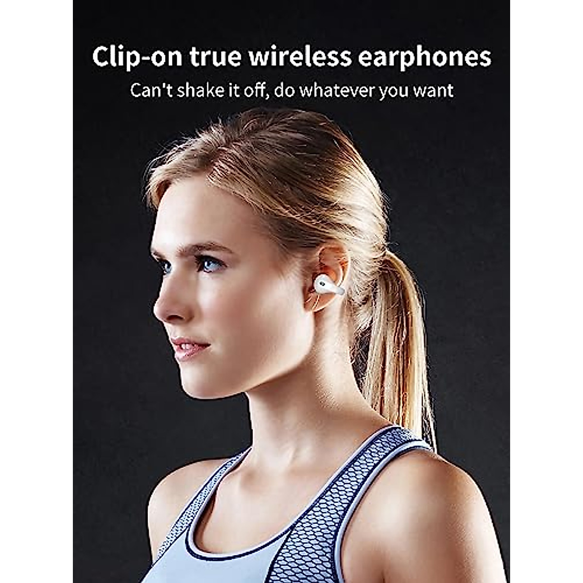 Wireless Ear Clip Headphones - Bluetooth 5.3 Earring Headphones with Mic for iPhone & Android, Open Ear Wireless Earbuds Immersive Superior Sound, 25hrs Playtime Waterproof Sport Earring Earbuds