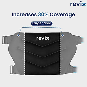 REVIX Extra Large Hip Ice Pack Wrap After Surgery, Reusable Gel Cold Pack for Hip Replacement Recovery, Sciatic Nerve, Cold Therapy Hip Flexor Compression Wrap, Black