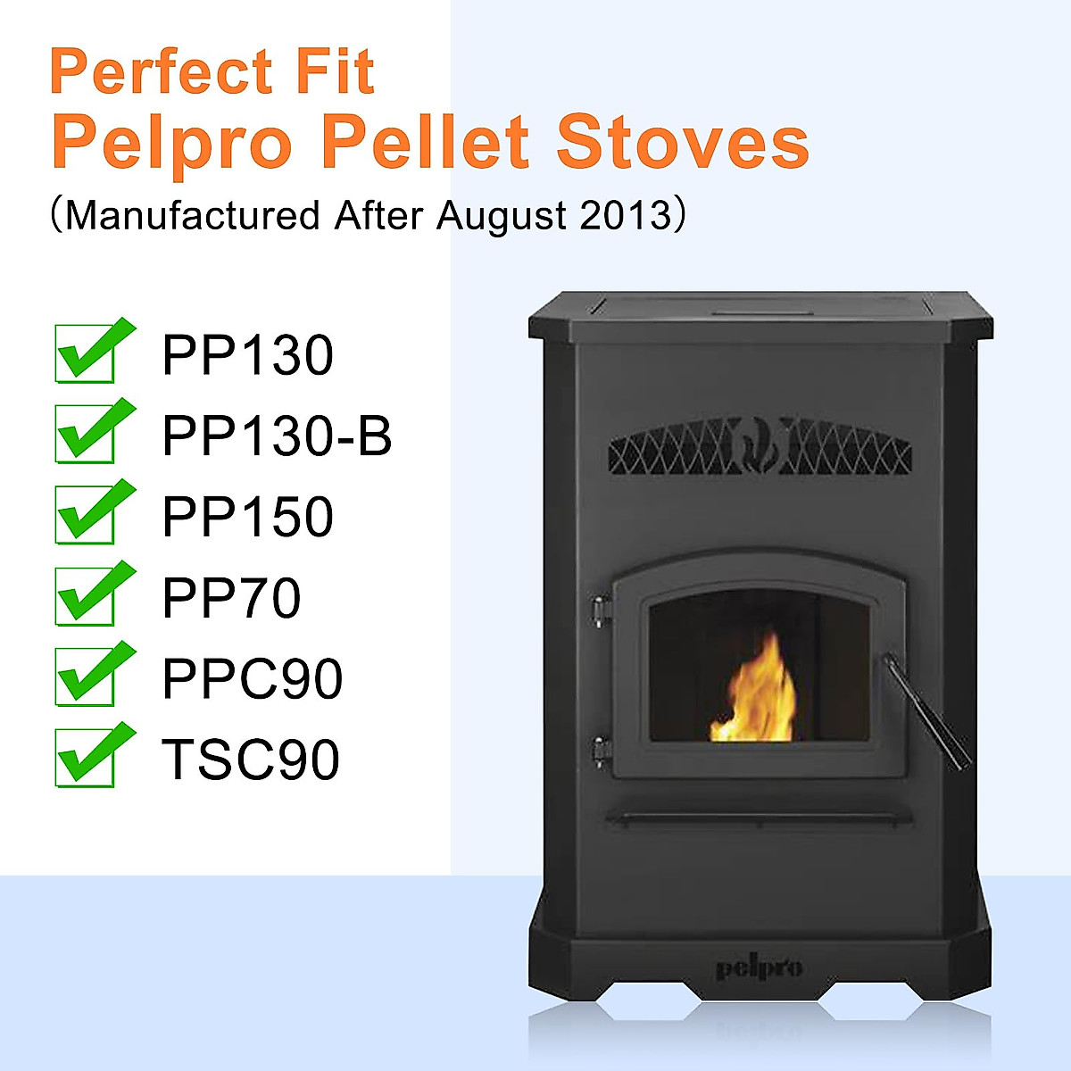 Criditpid KS-5020-1052 Convection Blower Fan Replacement for PelPro PP130, PP130-B, PP150, PP300, PP70, PPC90 Cast Iron Pellet Stove.