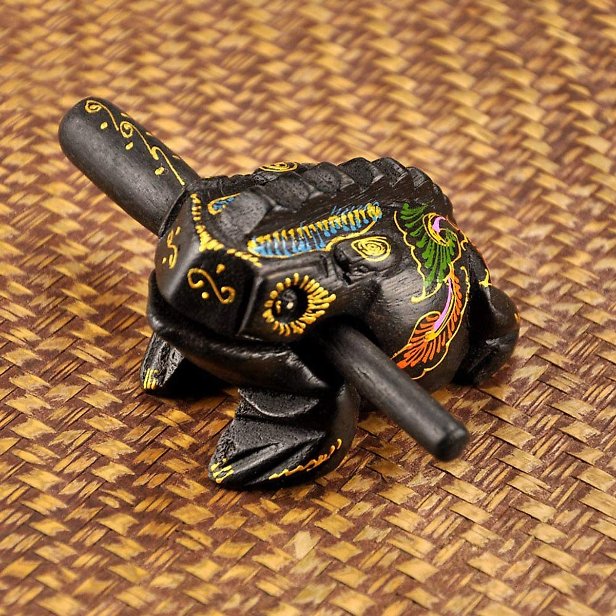 NIEFENG Craft Wooden Lucky Frog Croaking Musical Instrument Home Office Decor(4)