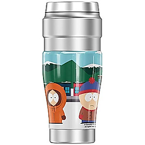 THERMOS South Park Cartman, Stan, Kyle, Kenny Town Pose STAINLESS KING Stainless Steel Travel Tumbler, Vacuum insulated & Double Wall, 16oz