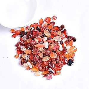 FUFIZU Natural Agate Gravel Specimen Natural Crystal Quartz Color Agate Stone Fish Tank Home Decor PINGJIUYIN (Color : Red Agate, Size : 100g)