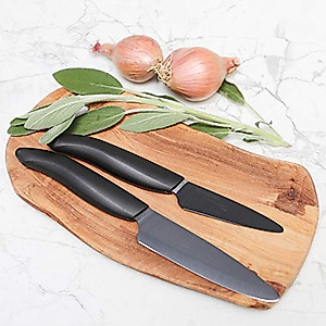 Kyocera FK-3PC-BKBK Ceramic Advanced Knife Set, 5.5" 4.5" 3", Black Handle With Black Blade