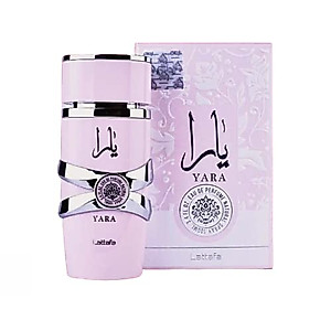 Yara EDP-100ml(3.4 oz) | Heliotrope, Orchid, Tangerine, Gourmand Accord and Tropical Fruits | Black Pepper, Pinapple, Tobacco, Amber, Vanilla, Dry Woods, Benzain, Labdanum | by Lattafa Perfumes (Xtra Value Pack-Yara)