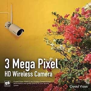 (2022 Upgraded Ver.) [8CH] Crystal Vision CVT808A-20WB 1080P Full HD Wireless Surveillance System NVR CCTV w/ 2TB HDD, Built-in Monitor & Router, 3MP Camera Auto Pair