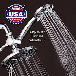 AquaDance 7" Premium High Pressure 3-Way Rainfall Combo Combines The Best of Both Worlds-Enjoy Luxurious Rain Showerhead and 6-Setting Hand Held Shower Separately or Together, Chrome