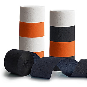 Black Orange White Halloween Party Decoration Crepe Paper Streamers,Halloween Theme Birthday Party Surprise Voorpleasy