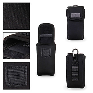 USA Gear Sunglasses and Eye Glasses Case - Glasses Holder with Belt Loop and Carabiner Clip for Reading Glasses, Kids and Adult Sunglasses, Safety Glasses, and More Eyeglasses (Black)