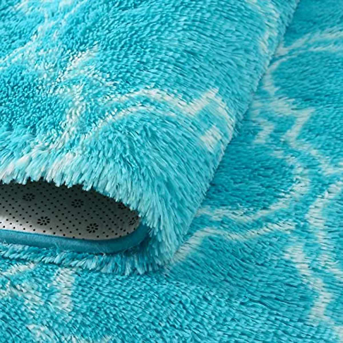 Idailic Fluffy Shaggy Area Rug 4x6 ft Large Fuzzy Plush Carpet for Bedroom Nursery Rugs for Girls Boys Room,Living Room,Playroom,Dorm,Home Decor,Baby Blue Rug