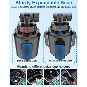 Kolasels Cup Holder Tablet Mount for Car, 360° Adjustable iPad Cup Holder Mount, Cup Holder Tablet Holder for Truck, Compatible with iPad Pro Air Mini, Galaxy Tabs, 4.7-12.9" Tablet & Phone