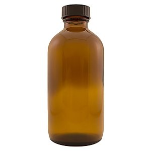 Tcllka Amber Boston Round Glass Bottle w/cap 8 oz ea Y