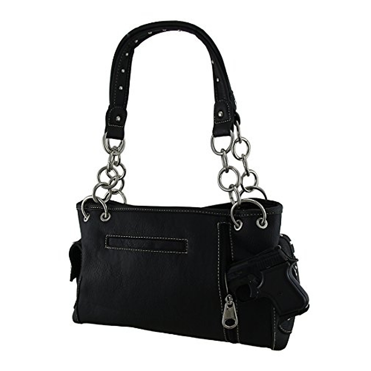 Western Embroidered Concealed Carry Purse/Wallet Set w/Rhinestone Cross