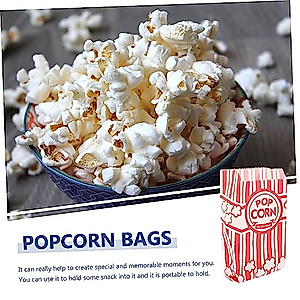 ULTECHNOVO 100pcs Popcorn Popcorn Packaging Bag Sweets Snacks Mini Gift Box Paper Food Trays Snacks Holders Container Popcorn Treat Boxes Popcorn Holders Cups Individual Popcorn Bags Portable