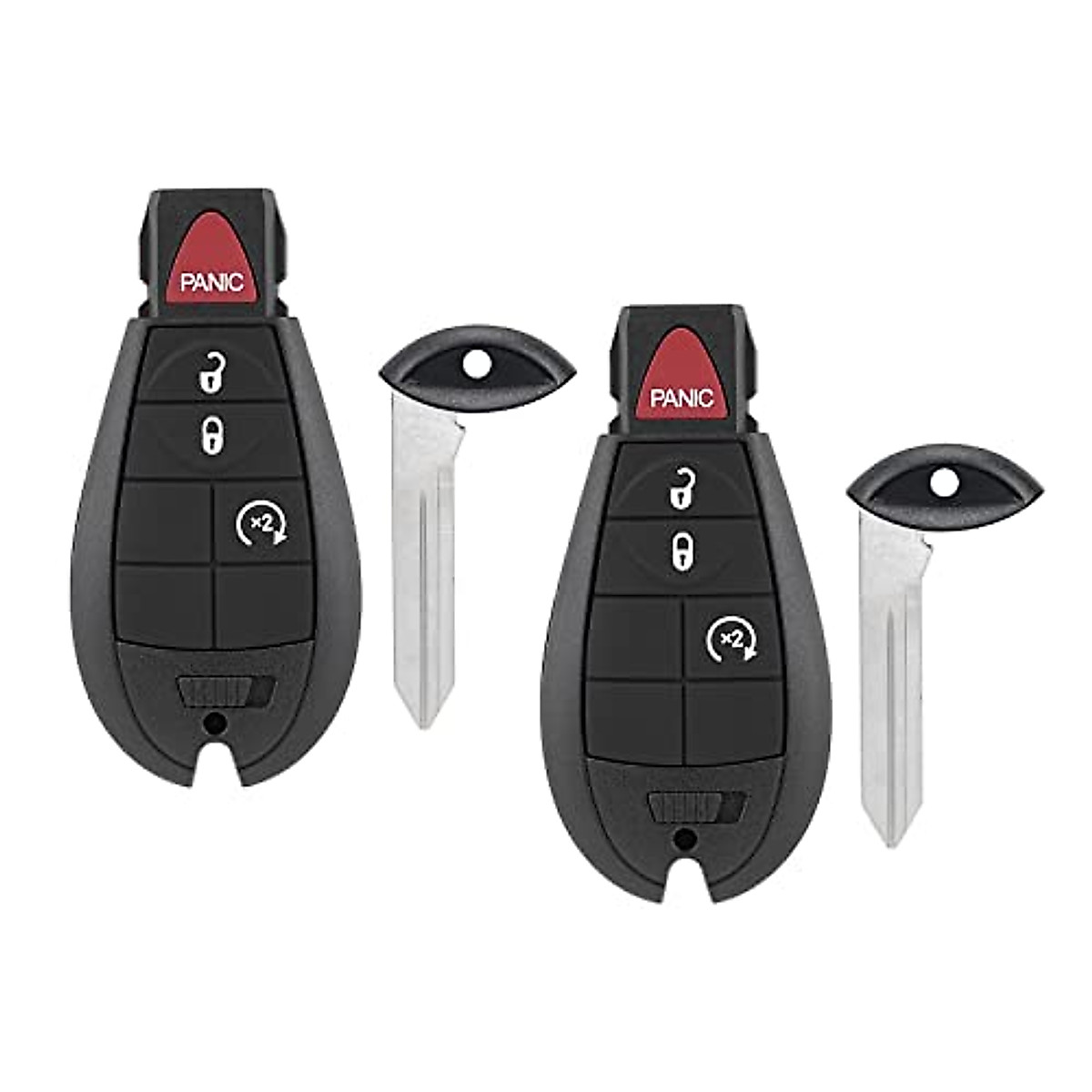 Remote Car Key for Dodge Ram 1500 2013 2014 2015 2016 2017 2018 2019 2020 2021 2500 3500 4500 5500 2013-2018 Pickup Truck Keyless Entry Remote Start Control GQ4-53T (Pack of 2)