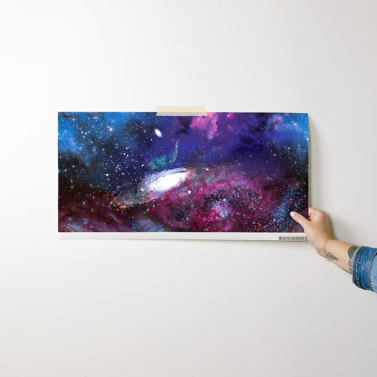 Peel & Stick Wallpaper Swatch - Galactic Dreams Galaxy Outer Space Nebula Night Sky Stars Science Cosmos Custom Removable Wallpaper by Spoonflower