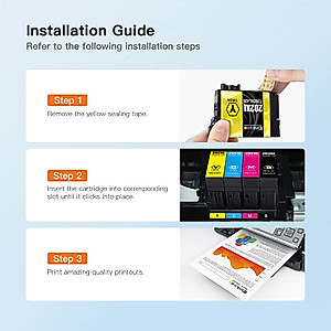 E-Z Ink (TM Remanufactured Ink Cartridge Replacement for Epson 202 XL 202XL T202XL for Expression Home XP-5100 Workforce WF-2860 Printer New Upgraded Chips(1 Black, 1 Cyan, 1 Magenta, 1 Yellow)