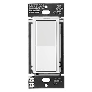 Lutron Claro Smart Accessory Switch, only for use with Diva Smart Dimmer Switch/Claro Smart Switch | DVRF-AS-WH | White