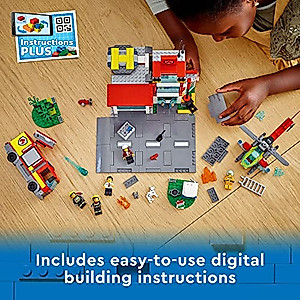 LEGO City Fire Station Set 60320 with Garage, Helicopter & Fire Engine Toys plus Firefighter Minifigures, Emergency Vehicles Playset, Gifts for Kids Age 6 Plus