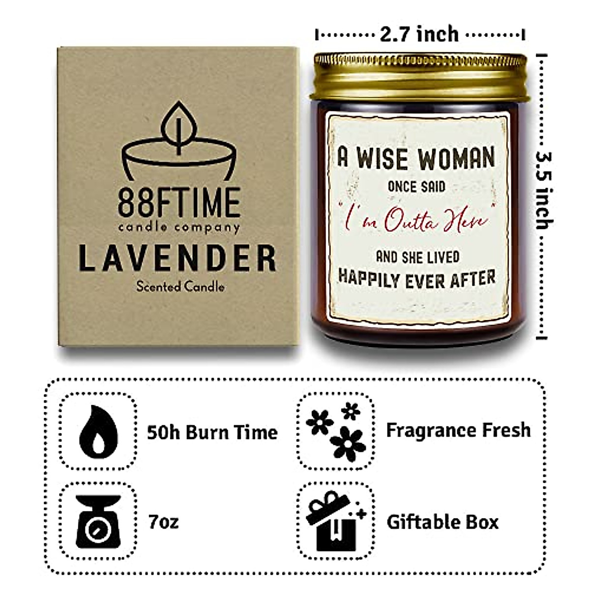 Retirement Gifts for Women Coworker Leaving Gifts for Women, Farewell, Happy Retirement, Going Away Gifts, Goodbye Gifts for Coworkers, Colleagues, Lavender Scented, 7oz Soy Wax Candles