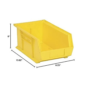 Quantum Storage Systems QUS241YL Bin, 8-1/4" W x 13-5/8" D x 6" H, Polypropylene, Yellow
