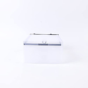 Futchoy Clear Drawer Shoe Box 10/20/24 Pcs Foldable Shoe Storage Case Box for Storage Room Bedroom Black Round Hole/Black Heart (Black heart 24)