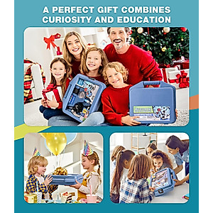 KIDSROOM 62-pcs Microscope for Kids 5-7 8-12, Kids Microscope Kit with 13 Prepared & 27 Blank Slides, Science Experiments Kits STEM Toys for Kids 3 4-6 7 8 9 10 11 12 Birthday Gifts 2024