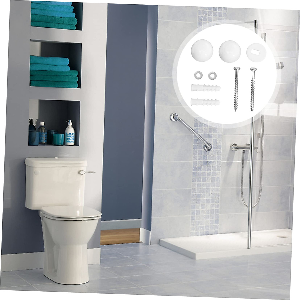 Uonlytech 4 Sets Toilet Decorative Cap Screws for Plastic Universal Lids Toilet Seat Hinge Toilet Screws Brass Closet Bolts Toilet Accessories Toilet Installation Anchor Screw Toilet Bolts