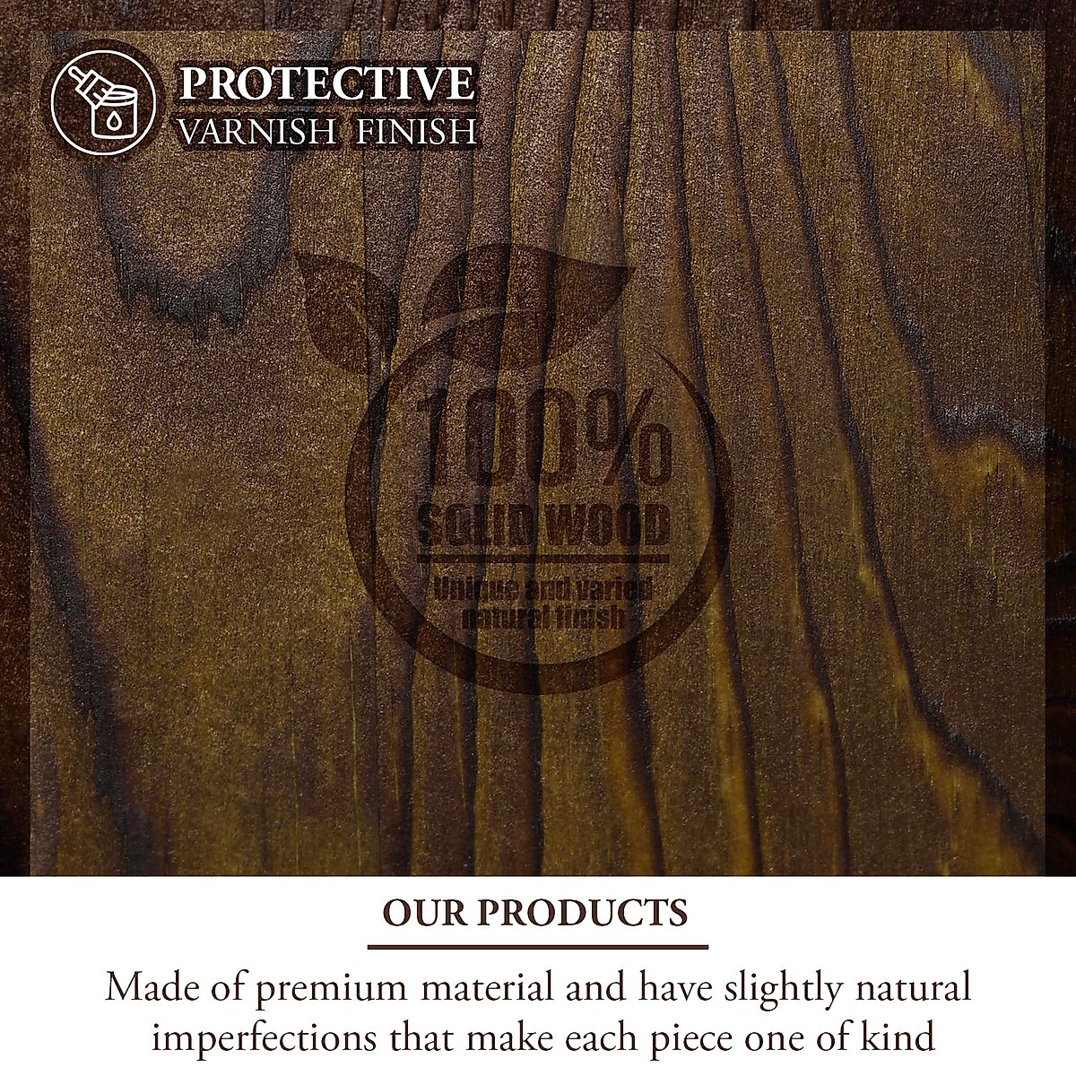 MyGift 2 Tier Rustic Burnt Solid Wood Stackable Modular Vanity Storage Organizer Trays, Decorative Bathroom Countertop Makeup Cosmetic Box, 2 Piece Set