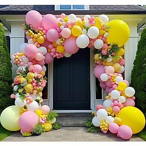 Yellow Balloon Different Sizes Latex Double Stuffed Matte Yellow Balloon Garland Arch Kit for Birthday Baby Shower Wedding Lemon Sunflower Party Decor