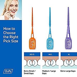 TEPE Dental Floss Picks, Tooth Picks Flossers, Floss Sticks, EasyPicks XS/S, Orange, 36 Pk