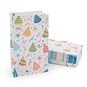 Juvale Confetti Design Birthday Party Favor Goodie Bags - 36 Pack of Fun and Festive Treat Bags for Party Favors and Gift Giving