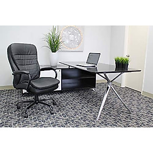 Boss Office Products Heavy Duty Double Plush CaressoftPlus Chair-400 Lbs, Black