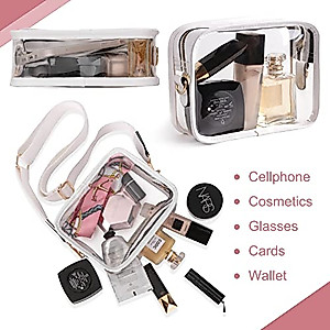 Juoxeepy Clear Bag Stadium Approved Purse Concert Crossbody Sports Events PVC Shoulder Clutch