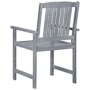 KCCKOM Patio Chairs with Cushions 2 pcs Gray Solid Acacia Wood,Rustic Acacia Wood Patio Chairs with Anthracite Cushions for Outdoor Comfort Patio Furniture & Accessories