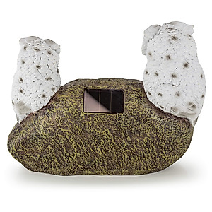 VP Home Welcome Owls Solar Powered Outdoor Decor LED Garden Light Welcome Owl Statues Outdoor owl Decor Funny Figurine Decor for Outside Patio, Yard, Lawn