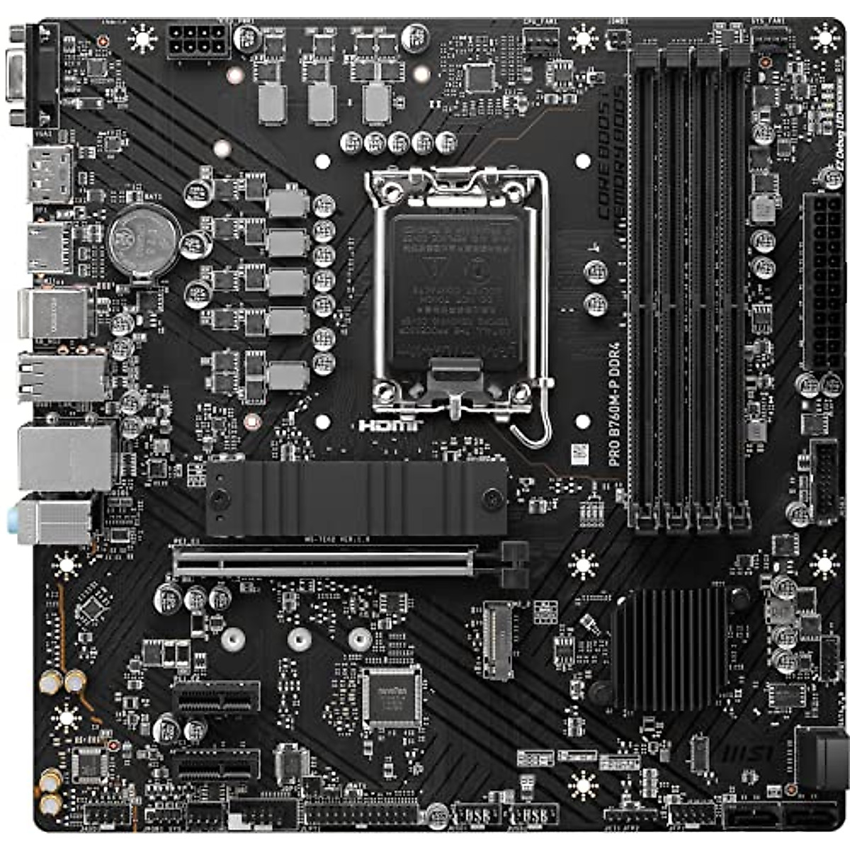MSI PRO B760M-P DDR4 ProSeries Motherboard (Supports 12th/13th Gen Intel Processors, LGA 1700, DDR4, PCIe 4.0, M.2, Gbps LAN, USB 3.2 Gen2, mATX)
