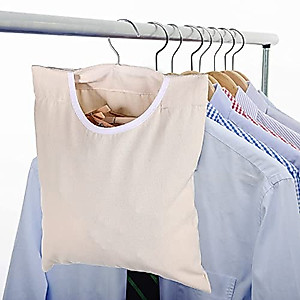 Clothes Pins Bag Holder Laundry Canvas Clothespin Bag with Hanging Hook, 100 Pieces 2.8 x 0.4 Inch Large Wooden Clips Wood Clothespins with Spring for Line-Drying