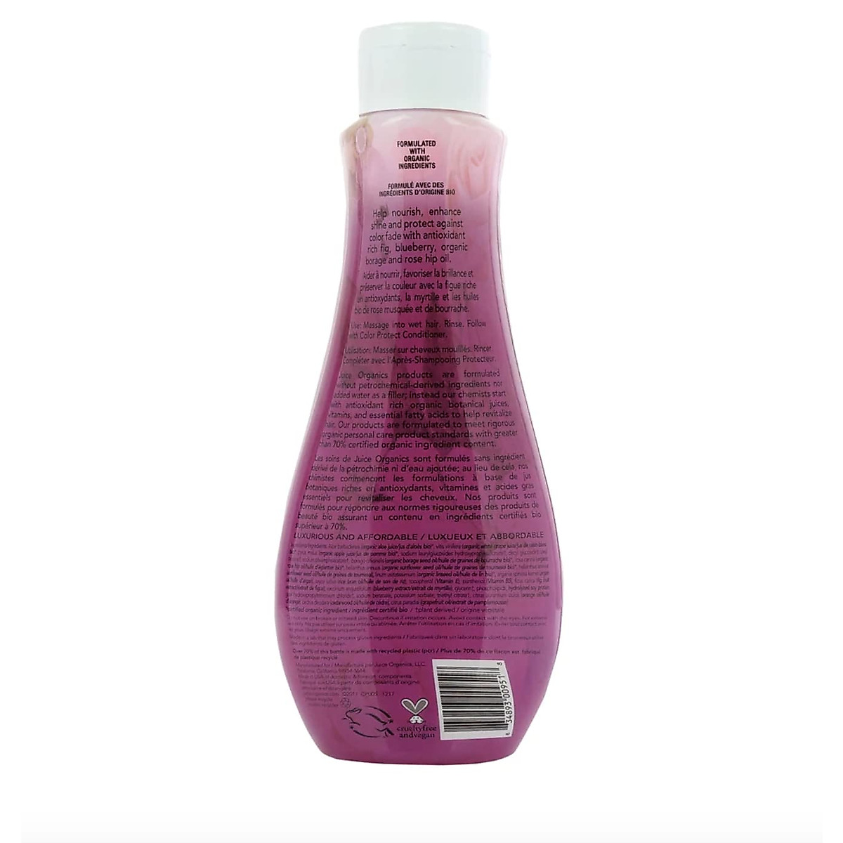 Juice Beauty Rose Fig Color Protect Shampoo - 300 mL - Deeply Cleanses, Boosts Shine + Enhances Volume - For Highlighted + Color-Treated Hair - Vegan, Cruelty Free