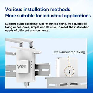 VONETS VAR1200 Industrial Gigabit Dual Band WiFi Bridge/Router 1200Mbps WiFi to Ethernet Adapter with Intelligent Fan, 3 Gigabit Port, POE, DC/USB Powered for Industrial Network Medical Device