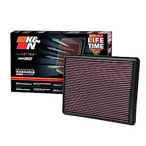 K&N Engine Air Filter: Increase Power & Towing, Washable, Premium, Replacement Air Filter: Compatible 1999-2019 Chevy/GMC Truck/SUV V6/V8 (Silverado, Suburban, Tahoe, Sierra, Yukon, Avalanche) 33-2129