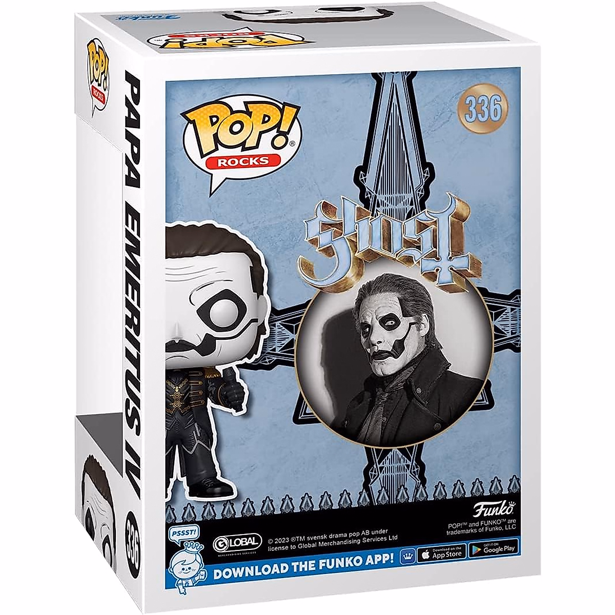 POP Rocks: Ghost - Papa Emeritus IV Funko Vinyl Figure (Bundled with Compatible Box Protector Case), Multicolored, 3.75 inches