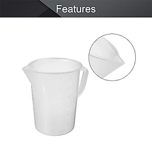 0.8Gallon, 100oz Polypropylene Beakers, Measure Pitcher, Food Grade Measuring Cup, 0-3000ml Conversion Chart, Graduated,Chemicals Pool, Mix Paint, Lab, Kitchen