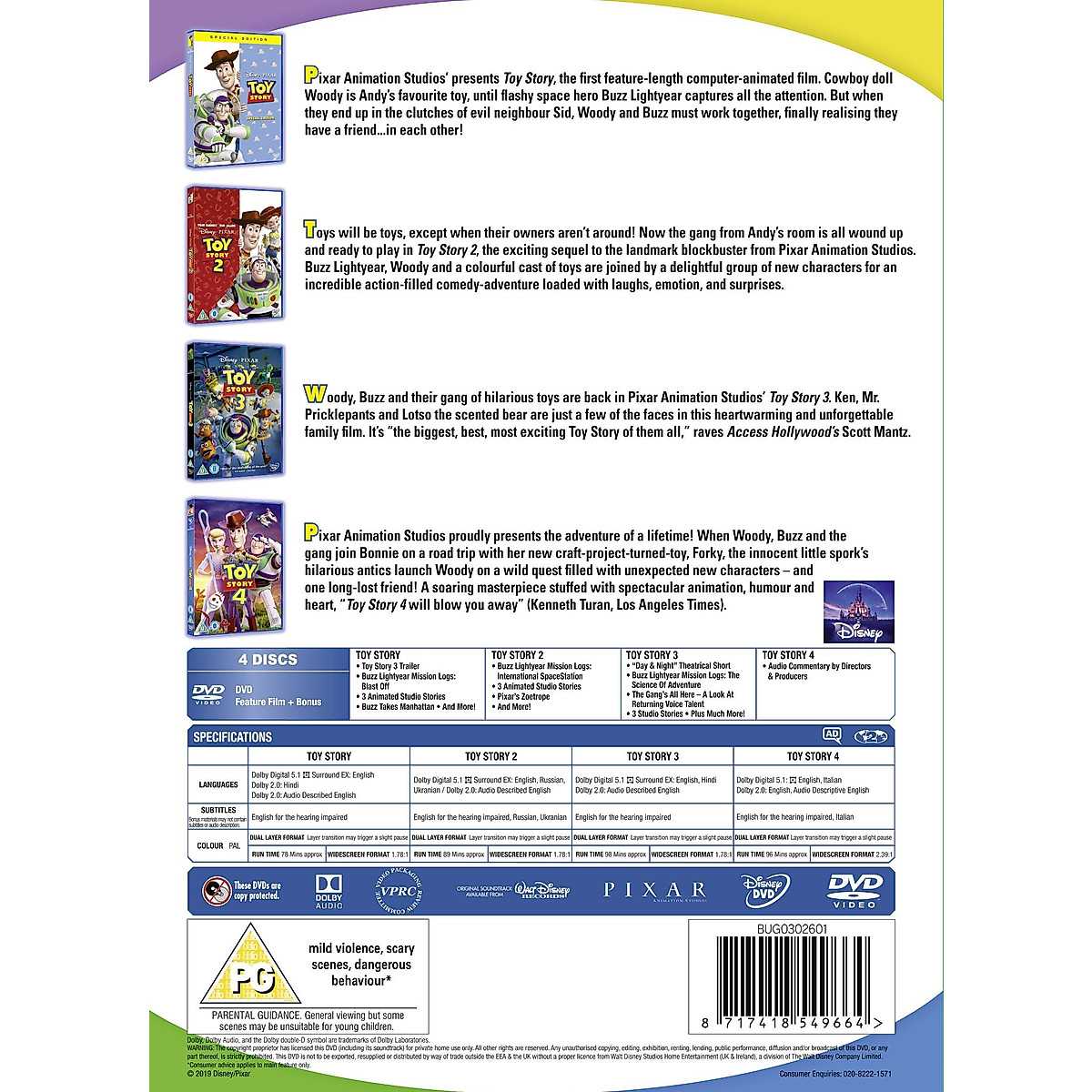 Toy Story 1-4 Boxset [DVD] [2019]