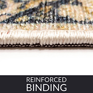 Super Area Rugs - 2X3 Non-Slip Washable Rug - Performance High Traffic Rug - Traditional Boho Rug for Doorway - Red/Navy, 2' x 3'