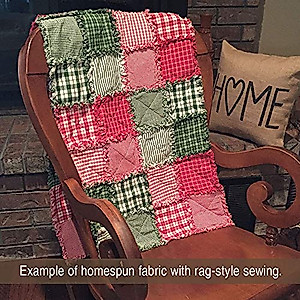 40+ Merry Christmas Charm Pack Red Green, 6 inch Precut Cotton Homespun Fabric Squares by JCS
