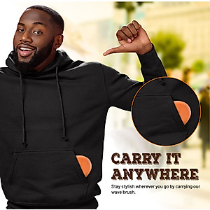 Styleomize Curved Wave Brush with Firm Boar Bristles - Premium Quality Wood Brush for Men's Hairstyling That Keeps Your Scalp Safe (Medium)