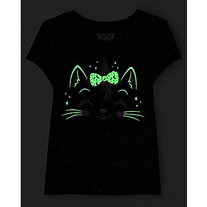 The Children's Place,and Toddler Halloween Short Sleeve Graphic T-Shirt,Black,2T