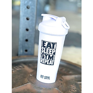 Generic FIT STYL Protein Shaker cup Set [3 PACK] 28 oz blender bottle, gift gym, new years resolution, Black, White, and Opaque